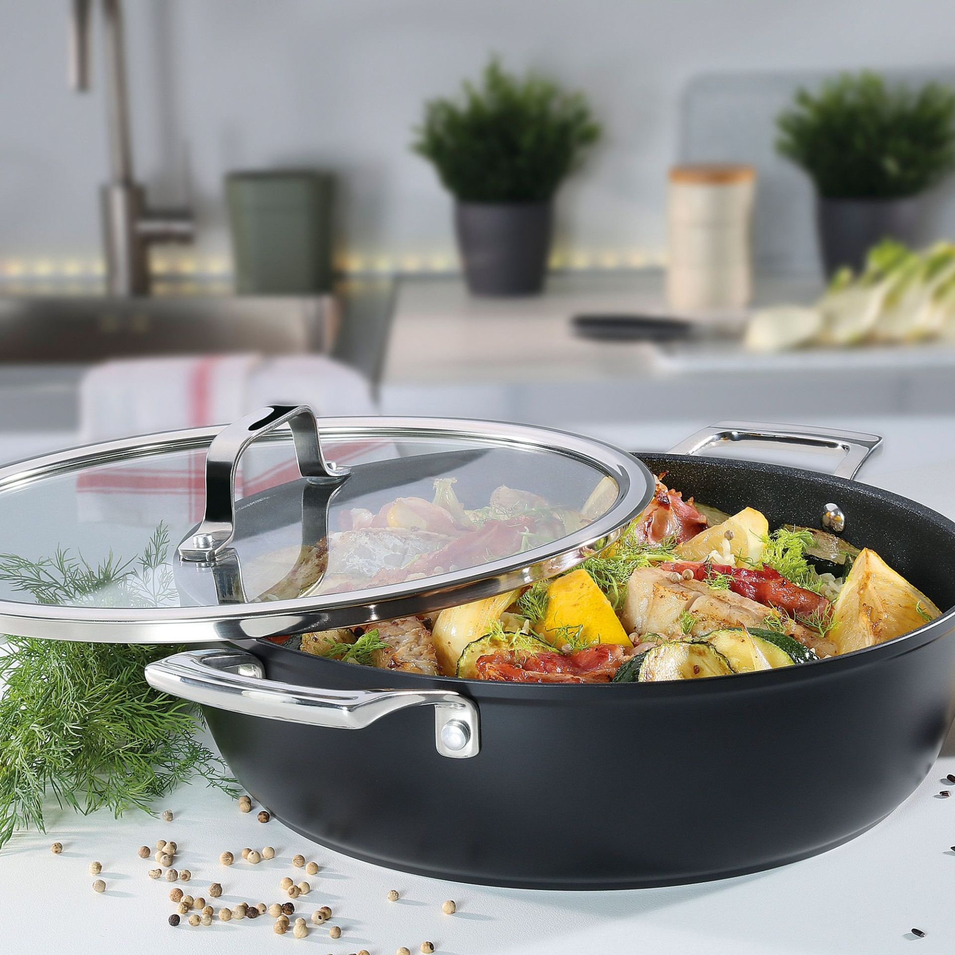 Spring - MERIDIAN INTENSE PRO - Gourmet pot with glass lid - Ø 28 cm